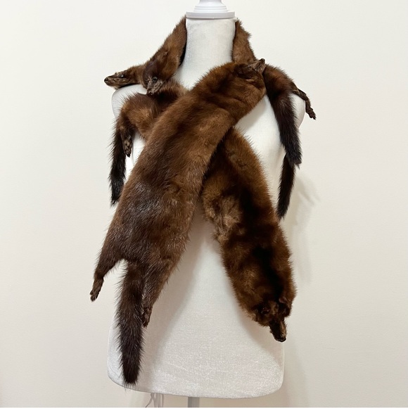 Accessories | Vintage 4 Full Body Pelt Mink Stole Shoulder Wrap | Poshmark